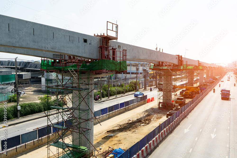 Стокове фото Elevated road or Highway interchange,Elevated expressway construction site ...