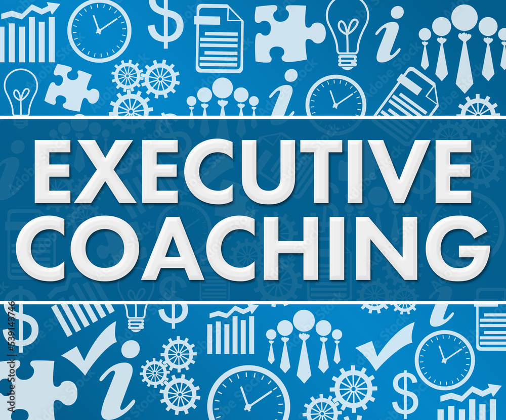 Executive Coaching Business Symbols Texture Blue Background Square ...