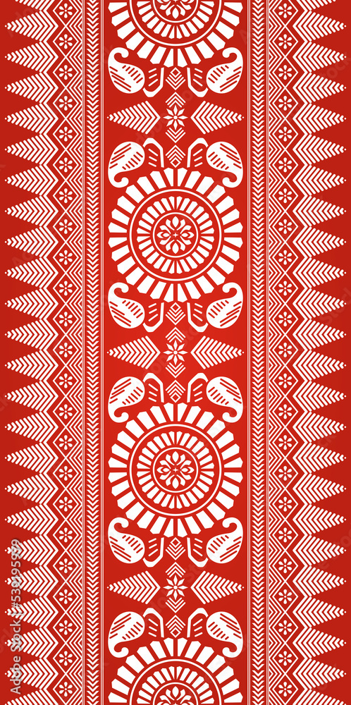Bodo Aronai, Traditional Tribal Gamocha Pattern Stock Illustration ...