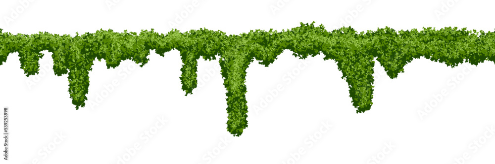 Seamless swamp moss texture on white background. Top of fence or wall ...