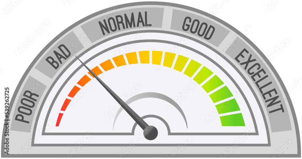 Color scale arrow from red to green and change in indicators bad ...