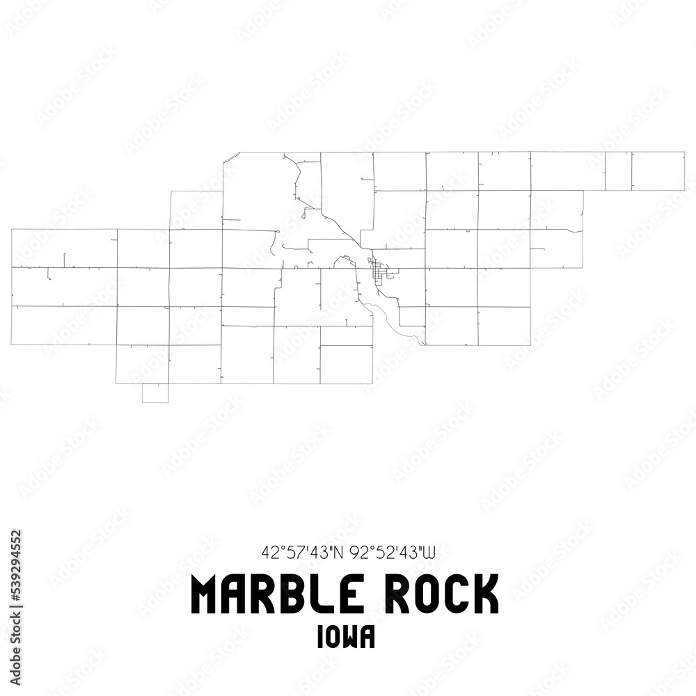 Marble Rock Iowa. US street map with black and white lines. の Stock ...