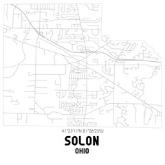 Fototapeta mapa świata dla dzieci Solon Ohio. US street map with black ...