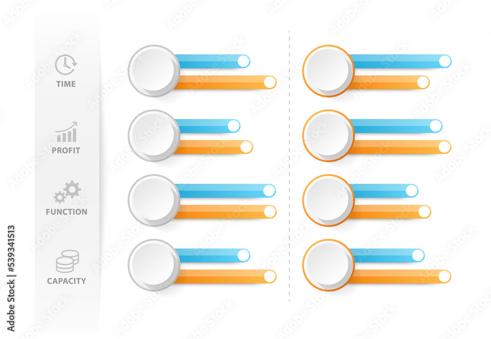 Infographic template for business. 4 Points Comparison graph diagram ...