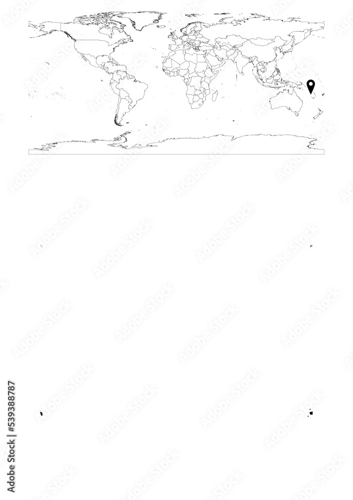 Vector Fiji map, map of Fiji showing country location on world with ...