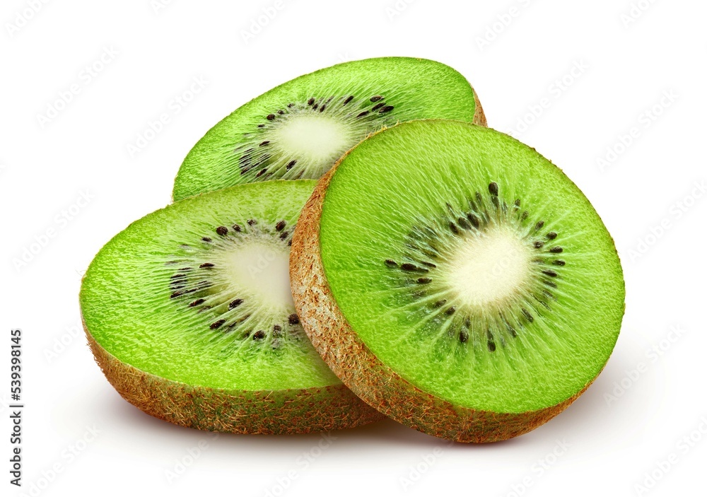 Kiwi fruit slices isolated on white background Stock Photo | Adobe Stock
