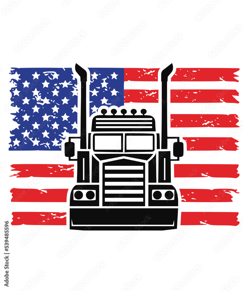 Image vectorielle Stock American Flag Trucker svg, truck driver flag ...