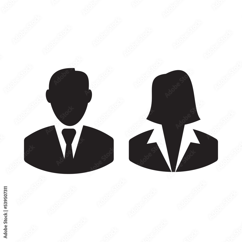 user icon of woman and man in business suit vector illustration symbol ...