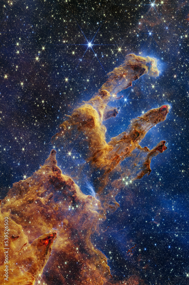 Image of the Pillars of the Creation, in Eagle Nebula. Elements of this ...