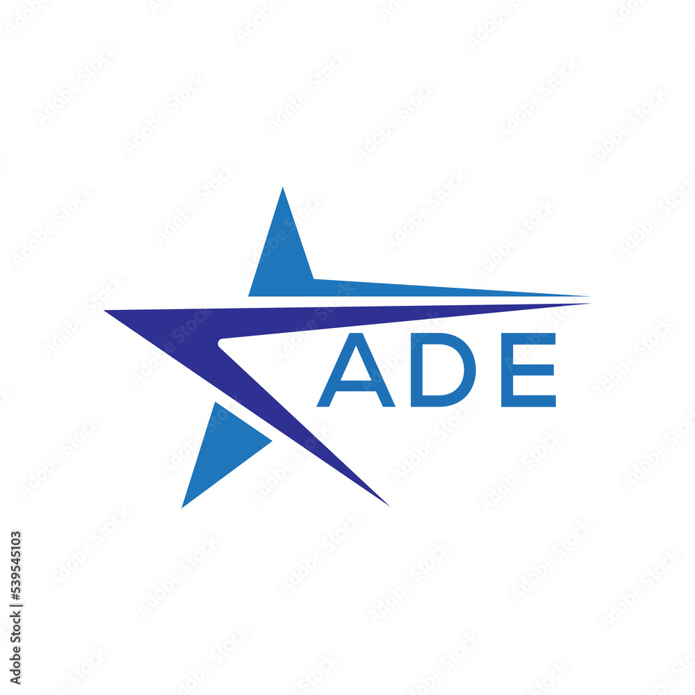 ADE letter logo. ADE blue image on white background. ADE Monogram logo ...
