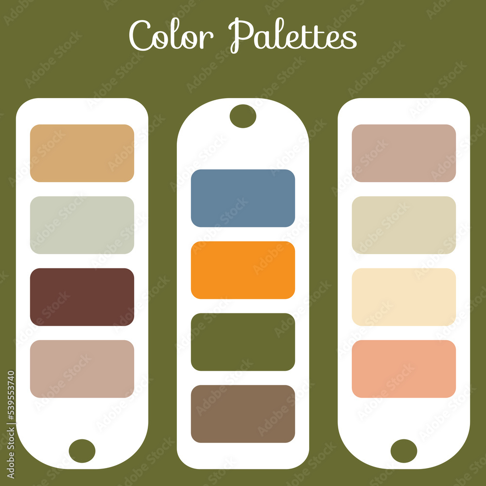 Abstract color palettes set, multi color combination palettes ...