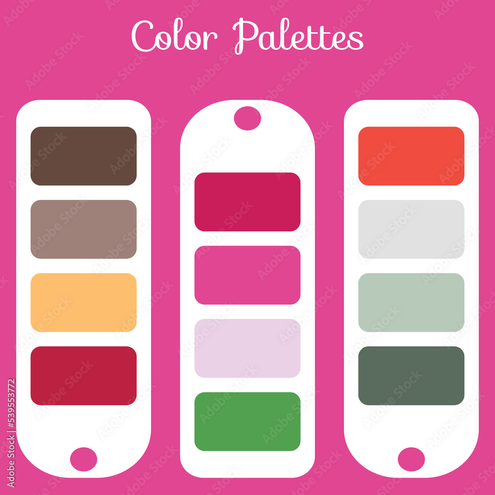 Abstract color palettes set, multi color combination palettes ...