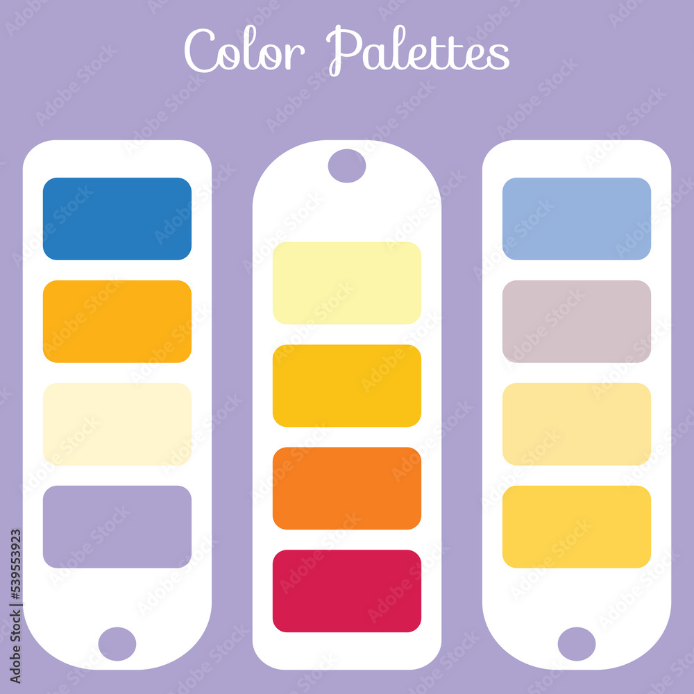 Abstract color palettes set, multi color combination palettes ...