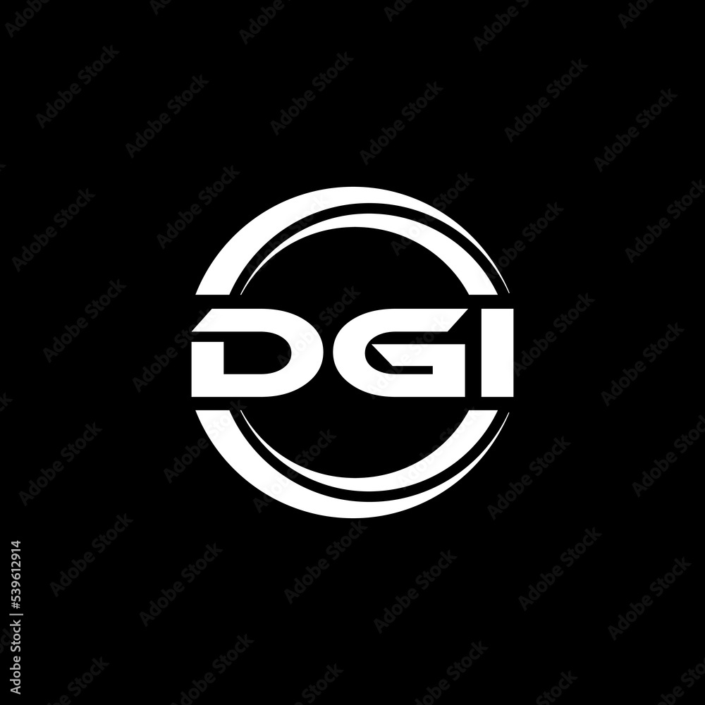 DGI letter logo design with black background in illustrator, vector ...