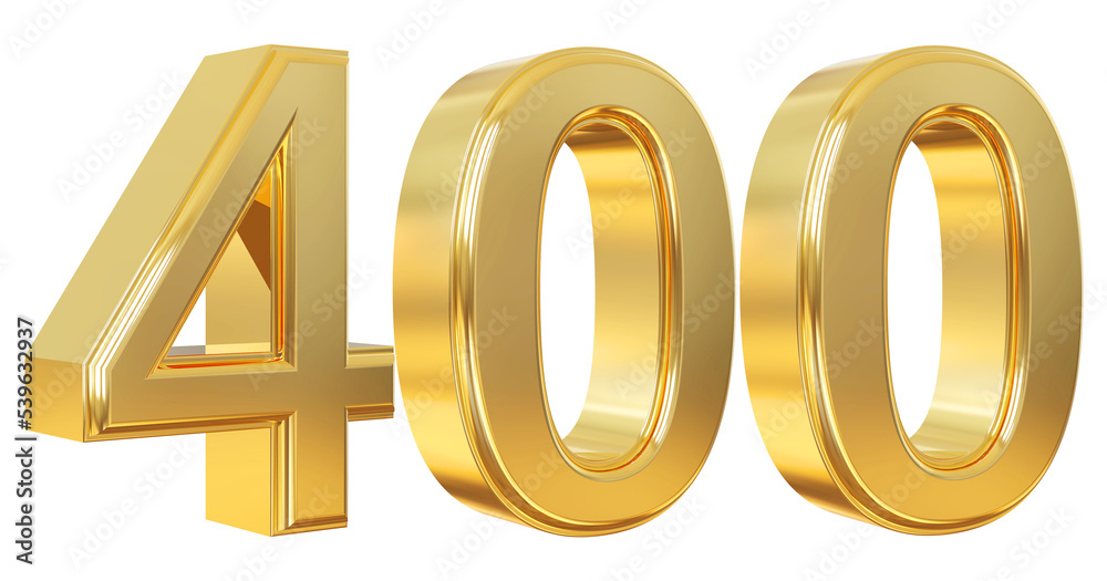 3d number 400 gold Stock Illustration | Adobe Stock