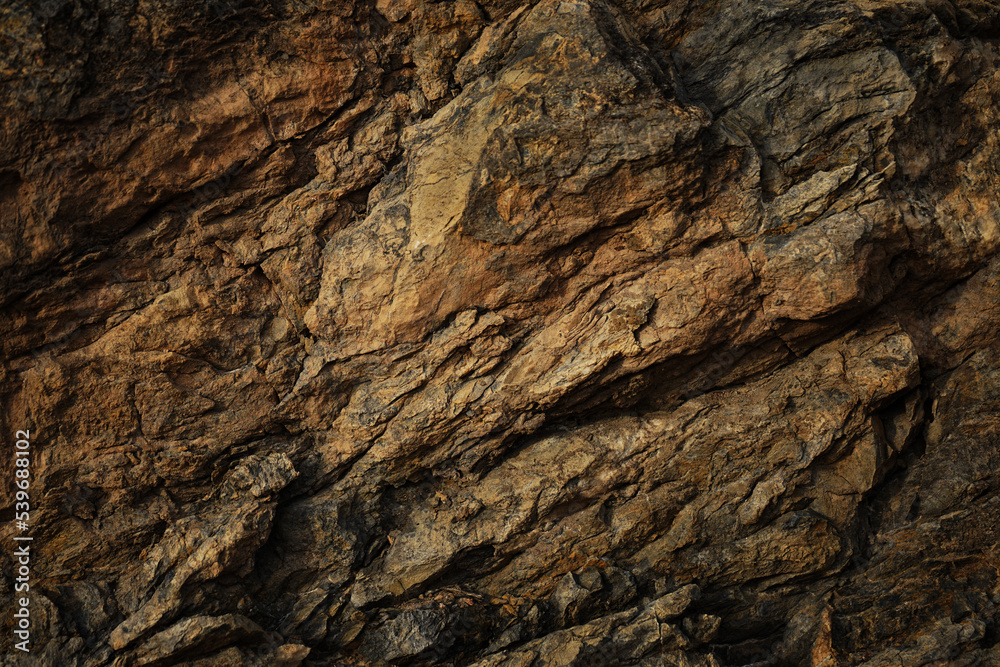 Dark red orange brown rock texture with cracks. Close-up. Rough ...