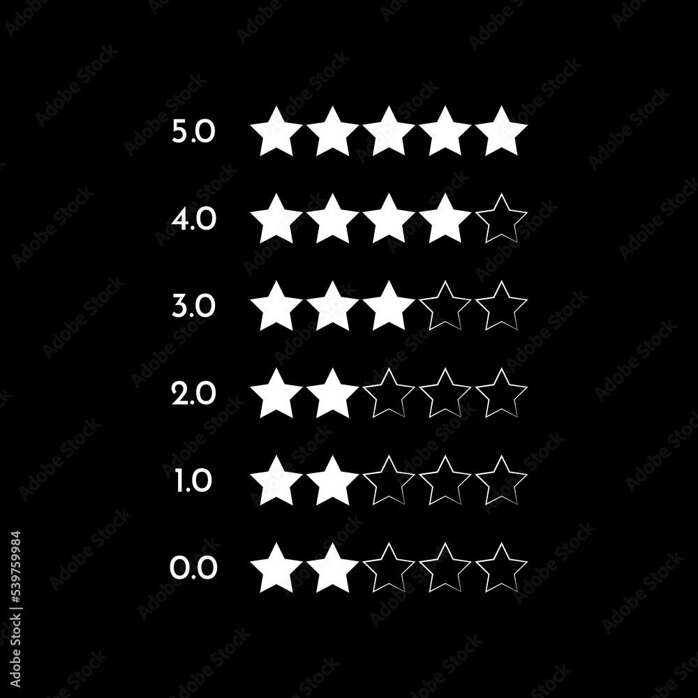 Star rating symbol isolated in black and white Stock Vector | Adobe Stock