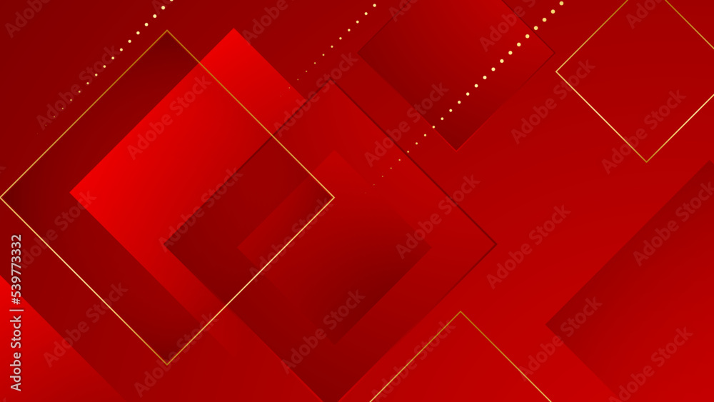 Abstract red and gold shapes background Stock Vector | Adobe Stock