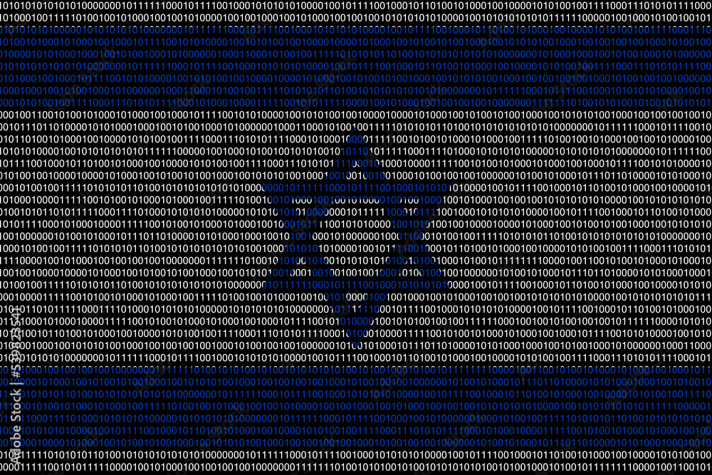matrix binary code of zeros and ones in israel flag colors. Concept of ...