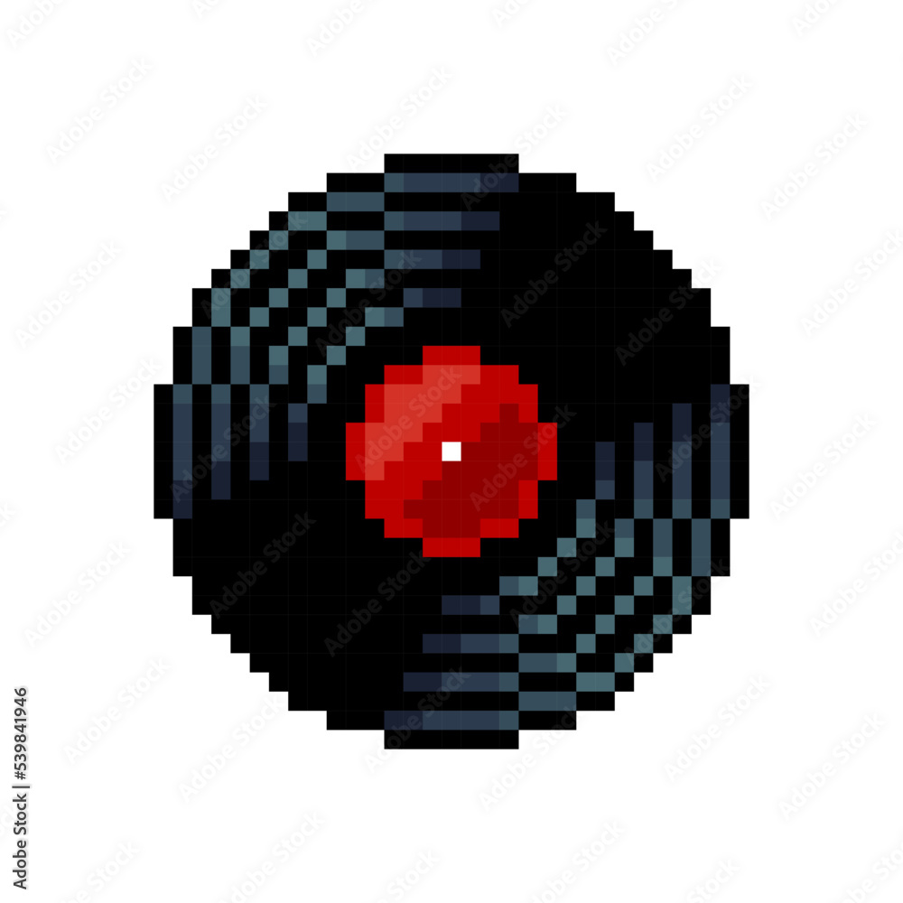 pixel art vinyl record vector Stock Vector | Adobe Stock