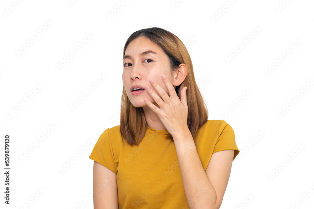 Worried skin on her face, PNG File, PNG, Transparent Background. Stock ...