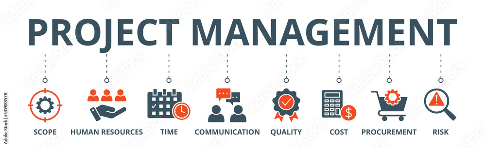 Project management banner web icon vector illustration concept with ...