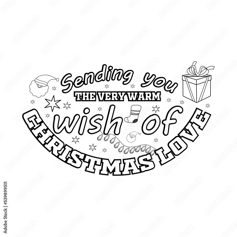 Merry Christmas Coloring page. Christmas line art coloring page design ...