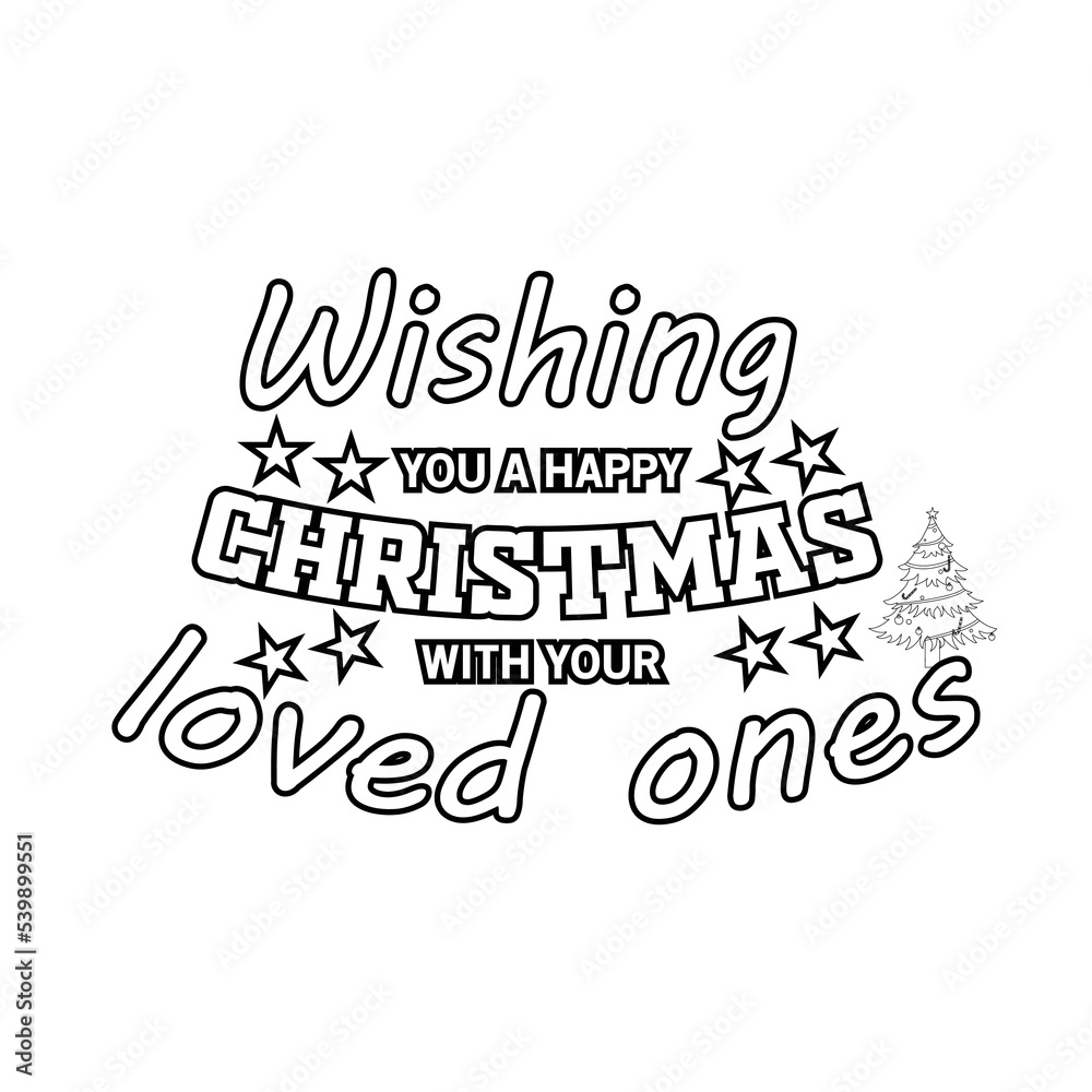 Merry Christmas Coloring page. Christmas line art coloring page design ...