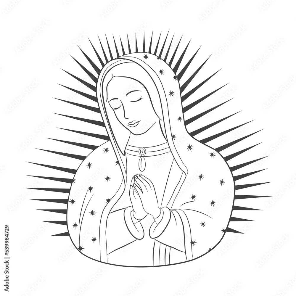 Vector de Stock Our Lady of Guadalupe. Virgin of Guadalupe. Virgen de ...