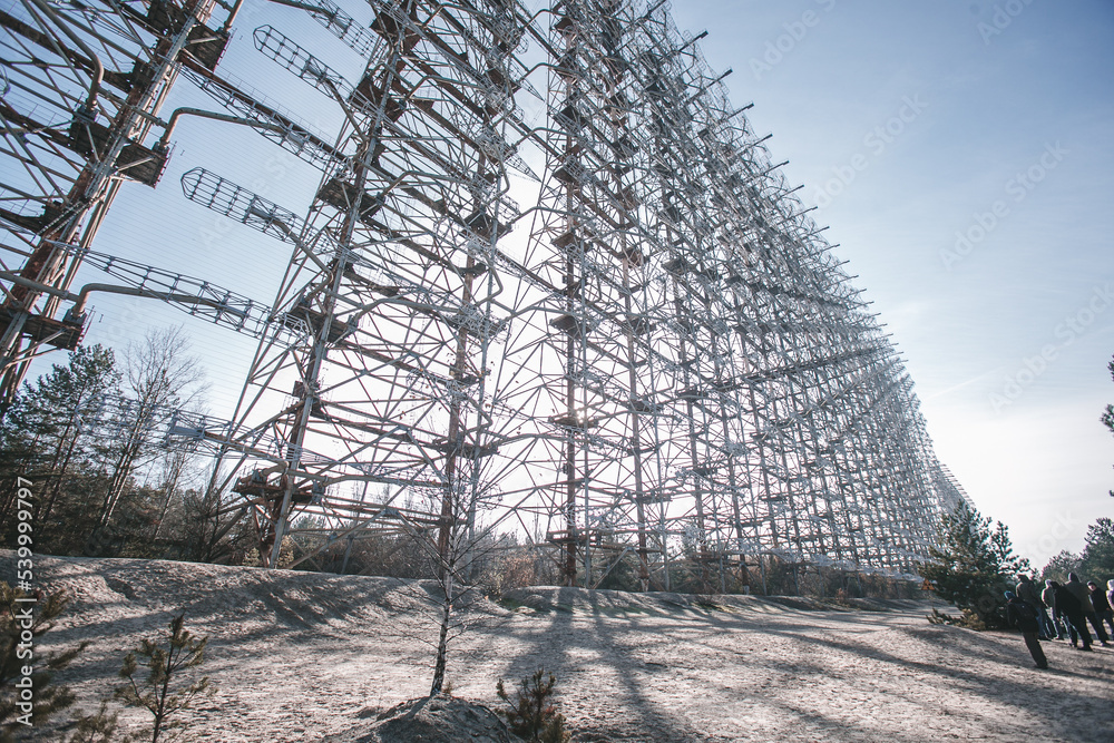 Radar station "Duga", known as the "Russian woodpecker", near Chernobyl ...