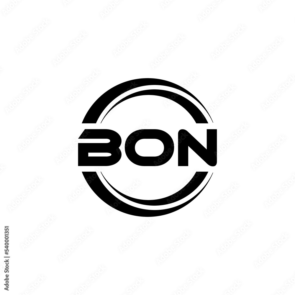 BON letter logo design with white background in illustrator, vector ...