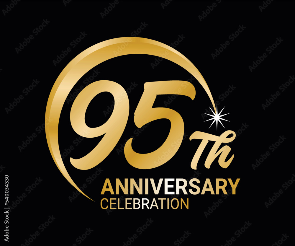 95th Anniversary ordinal number Counting vector art illustration in ...