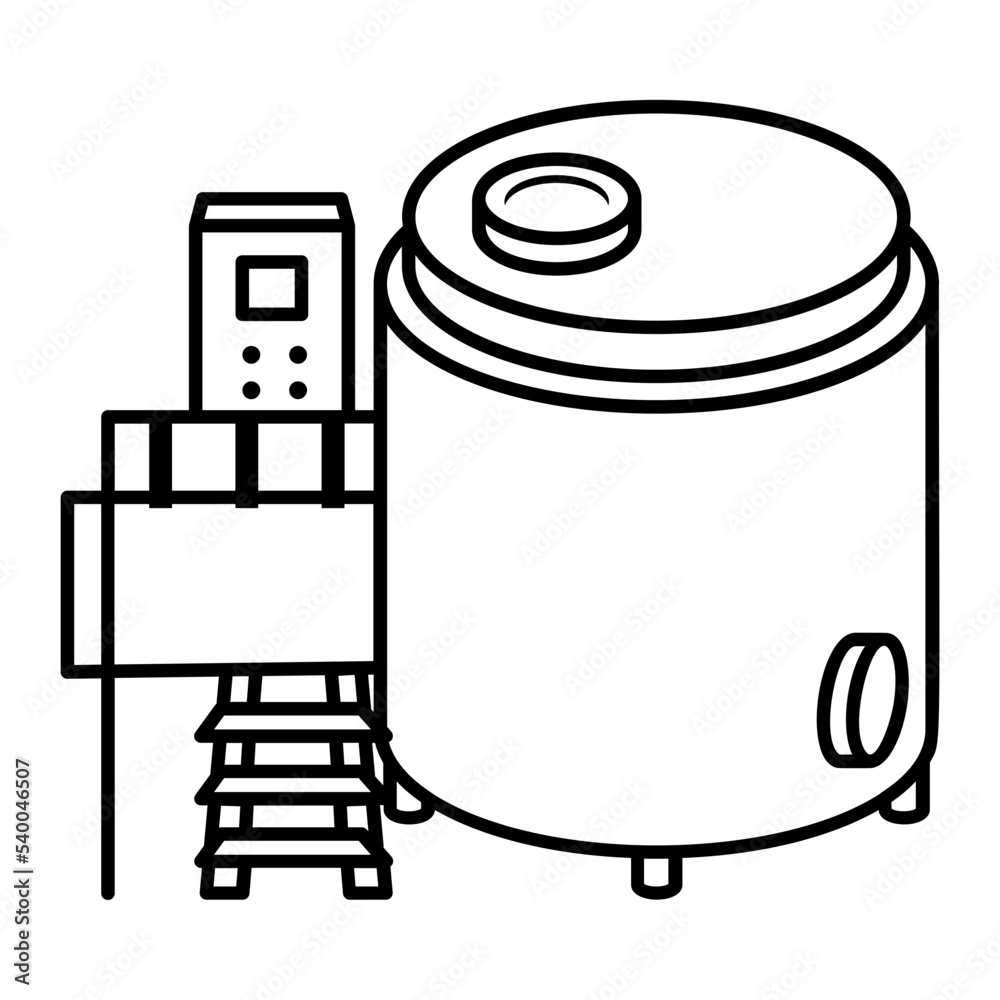 milk pasteurization unit with control panel Concept, Pot vector icon ...