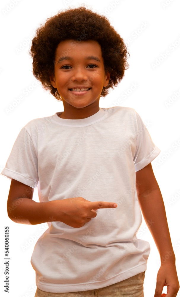Latin boy with black power hair on transparent background. Smiling Afro ...