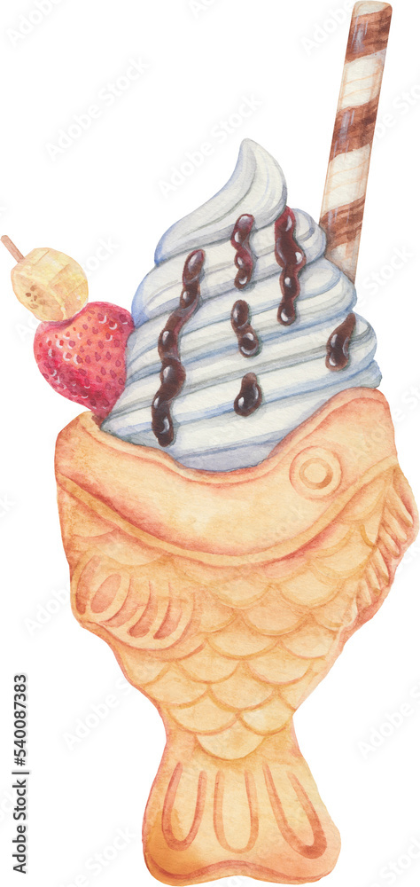 Ilustración de Stock Transparent Background ice cream fish cone ...