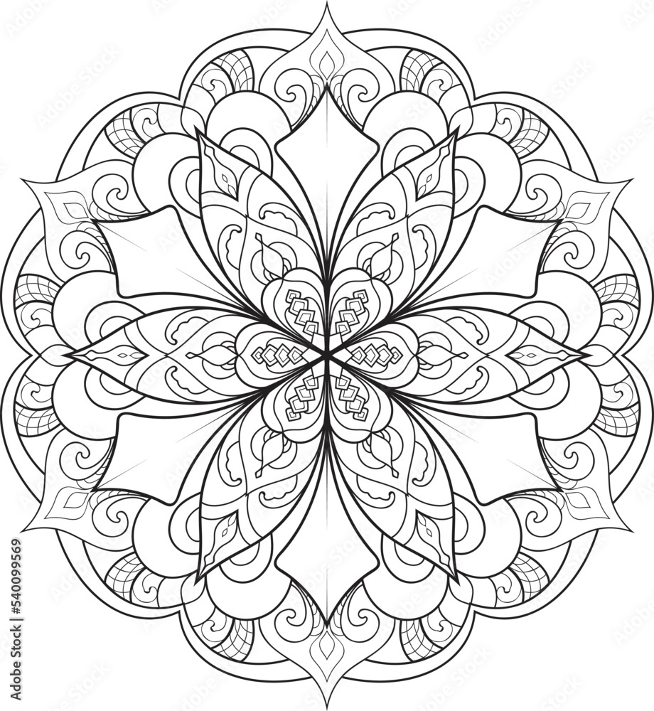 Mandalas for coloring book color pages.Anti-stress coloring book page ...