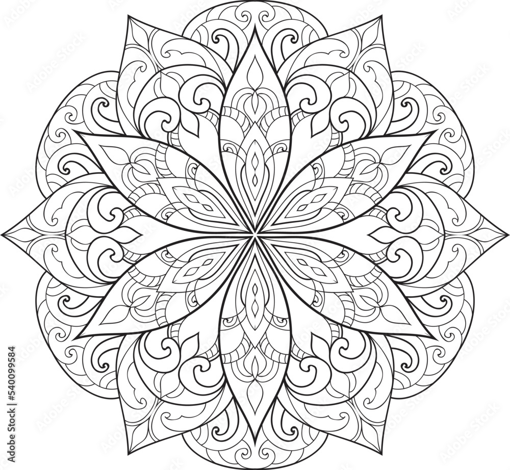 Mandalas for coloring book color pages.Anti-stress coloring book page ...