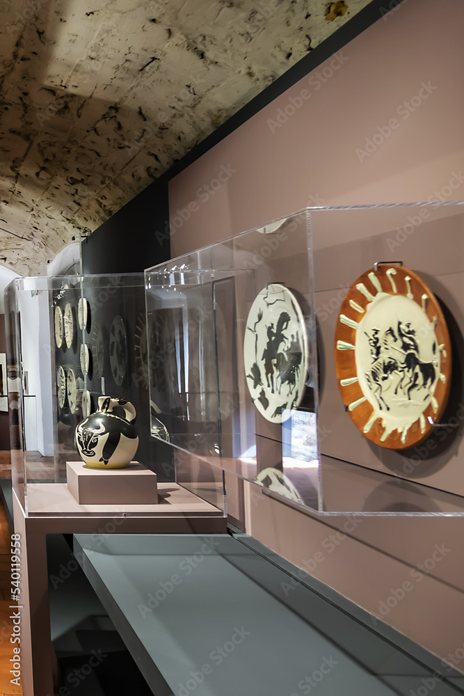 National Picasso Museum in the Chateau de Vallauris: various ceramic ...