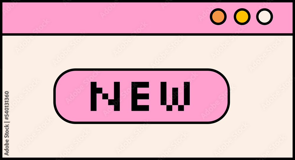 Old pc window icon 90s style with transparent background. Computer ...