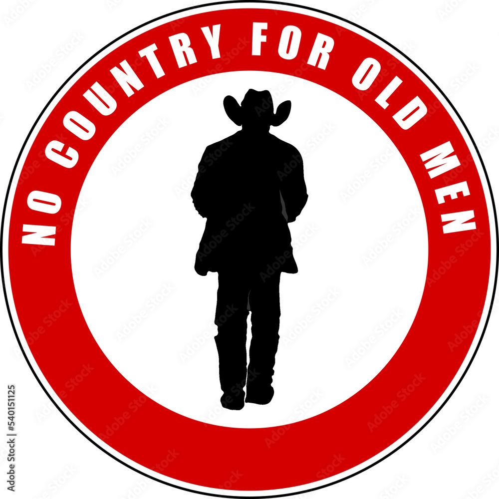 Prohibition road sign No entry for cowboys ahead. Funny fictional road ...