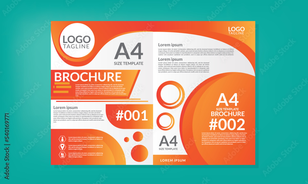 Vector de Stock two fold Brochure vector illustration template in A4 ...