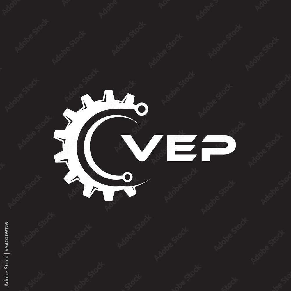 VEP letter technology logo design on black background. VEP creative ...
