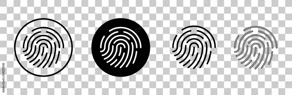 Fingerprint icon set. Fingerprint with transparent background ...