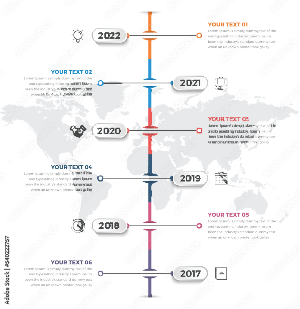 Modern Vertical Timeline Infographics Stock Vector | Adobe Stock
