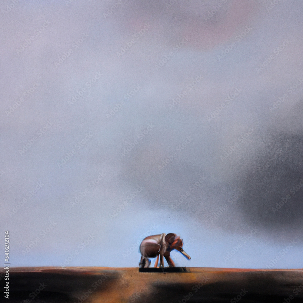 cute baby elephant walking forward with cloud Stock Illustration ...