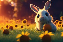 Sunflower Rabbit Free Stock Photo - Public Domain Pictures