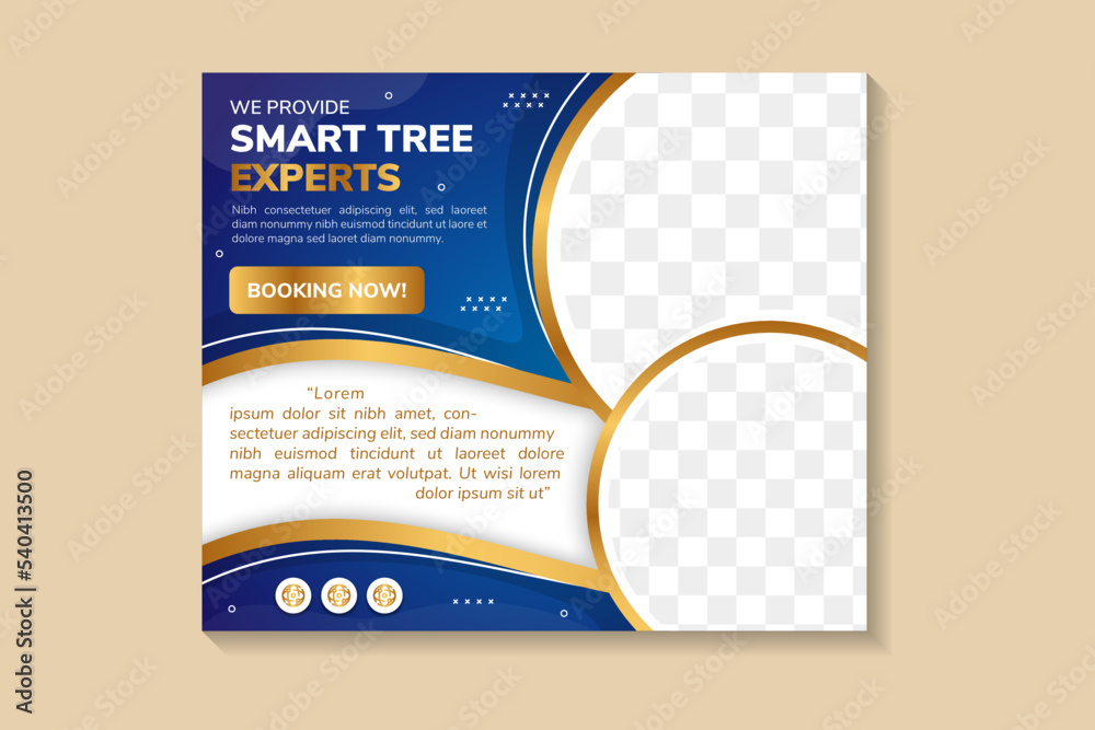 Vector de Stock smart tree experts banner design template with natural ...