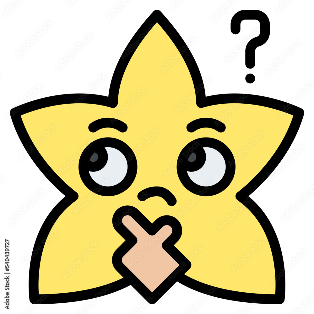 thinking star emoji Stock Vector | Adobe Stock