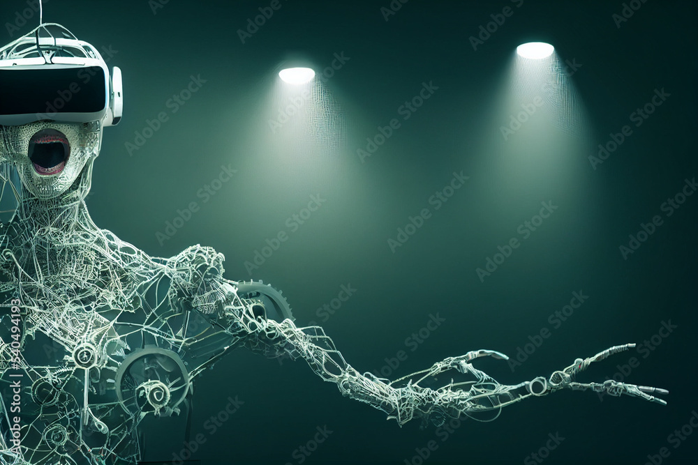 robotics background with lighting lumps Stock Illustration | Adobe Stock