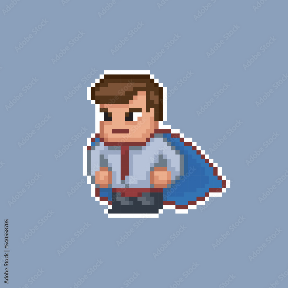 Office worker male character wearing a cape and red pants - business ...